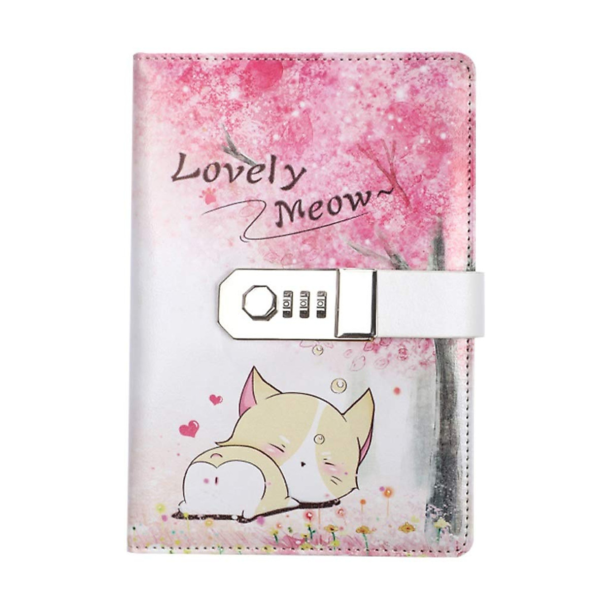 Shengsheng Journal B6 Notebook Creative Password Lock Journal Lock Diary Digital Password Notebook Locking Journal Diary，Students, Young People Use Diary (Color : Pink)