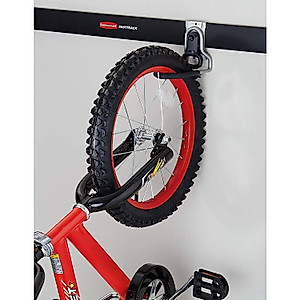 Rubbermaid FastTrack Garage Organization System, Vertical Bike Hook, Bike Storage, Holds up to 50 Pounds, Wall Mount and Heavy Duty Garage Hanger