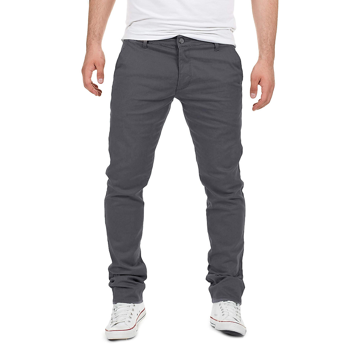 Yazubi Gray Chino Trousers Men Fabric Trousers Business Casual Dustin, Gray (Magnet 4R193901), W33/L34