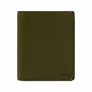 Fossil Men's Joshua Vegan Cactus Slim Minimalist Bifold Front Pocket Wallet, Green Moss, (Model: ML4462376)