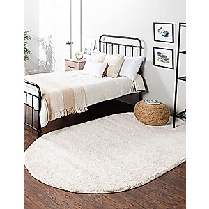 Unique Loom Solo Collection Area Rug - Calabasas (3' 3" x 5' 3" Oval, Ivory)