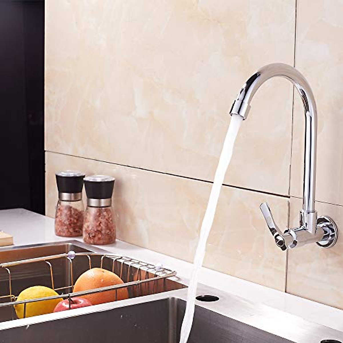 Flexible Swivel Kitchen Sink Faucet with Single Handle,Cold Water Filter Faucet,Wall Mounted