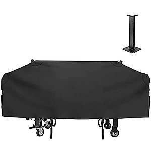 QuliMetal 36 Inch Griddle Cover for Blackstone Outdoor Cooking Flat Top Griddle Station, Camp Chef Flat Top Grill and Most 4 Burner Flat Top Grill Griddle, 600D Heavy Duty Cover with Support Pole