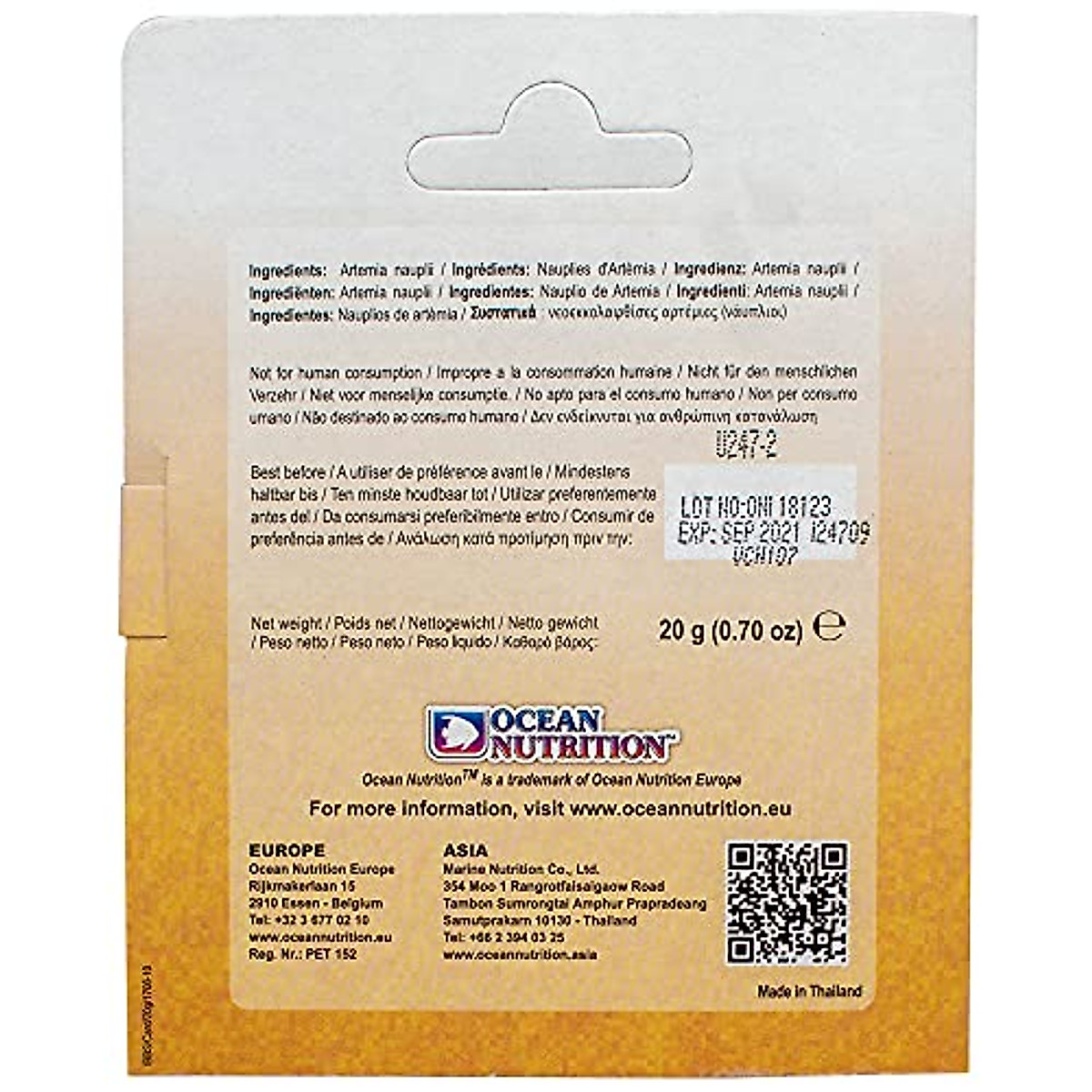 Ocean Nutrition Instant Baby Brine Shrimp 0.7-Ounces (20 Grams) Jar