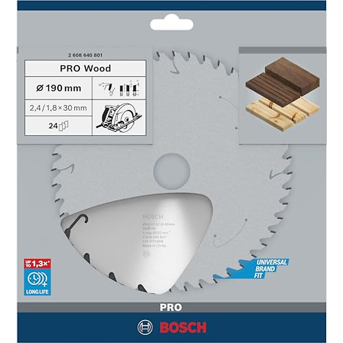 Bosch 2608640801 Circular Saw Blade "Top Precision" Sewoh 7.48inx30mm 24T