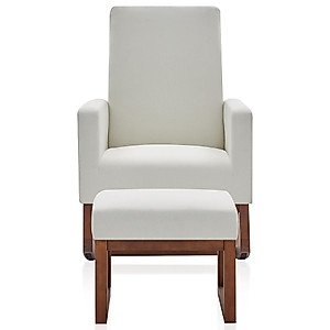 VBSQ Rocking Chair Upholstered Fabric/Faux Leather High Back Armchair W/Ottoman Slirr Chair Rocking Chair Rocker Chair Rocker Camp Chair Rocker Recliner Rocking Camp Chair Rocking Chairs