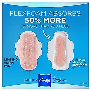 Always Infinity Pads, Size 1, Regular, 18 Count - Pack of 4 (72 Count Total)