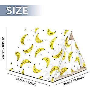 Y-DSIWX Guinea Pig House Bed, Rabbit Large Hideout, Small Animals Nest Hamster Cage Habitats Yellow Banana Pattern Summer Fruit