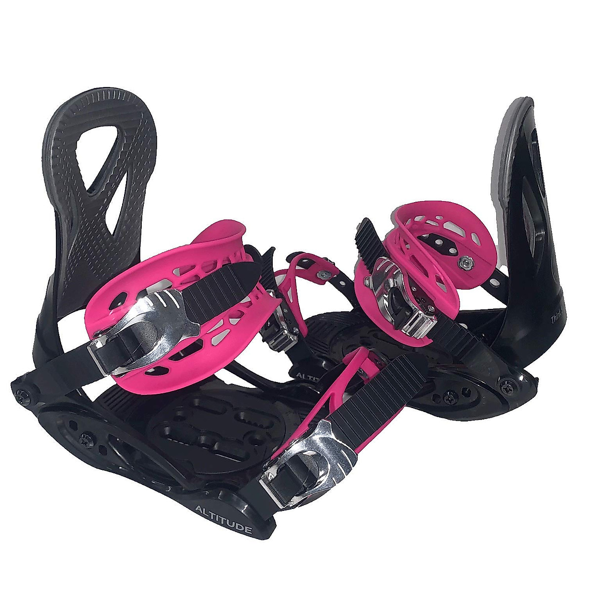 ALTITUDE Girls JR Ripper Snowboard BINDINGS 4x4 Burton 3D & EST (Sizes 2-6) Black/Grey/Pink
