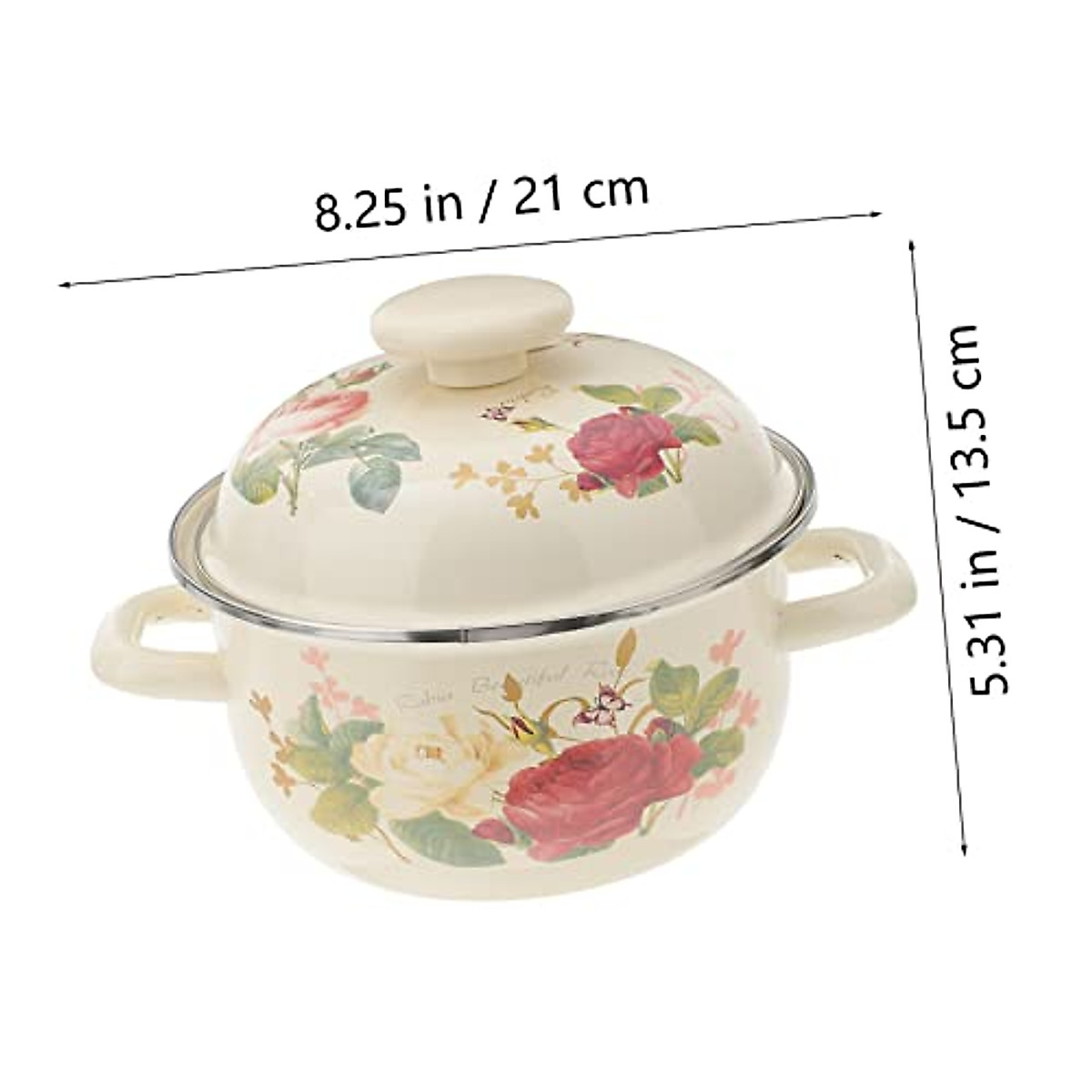 DOITOOL 1pc Amphora Enamel Pot Casserole Dish with Lid Korean Grill Pan Stovetop Grill Pan Candle Melting Pot Ramen Pot Ceramic Stew Pot Soup Stew Pot Home Soup Pot Kitchen Supplies Food