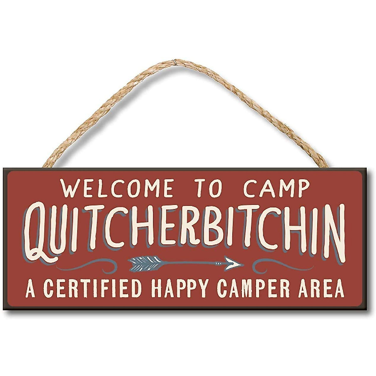 18th Street Gifts Camper Decorations - Happy Camper Dish Towels and Camp Sign - Camping Themed Decor - Camper Gift