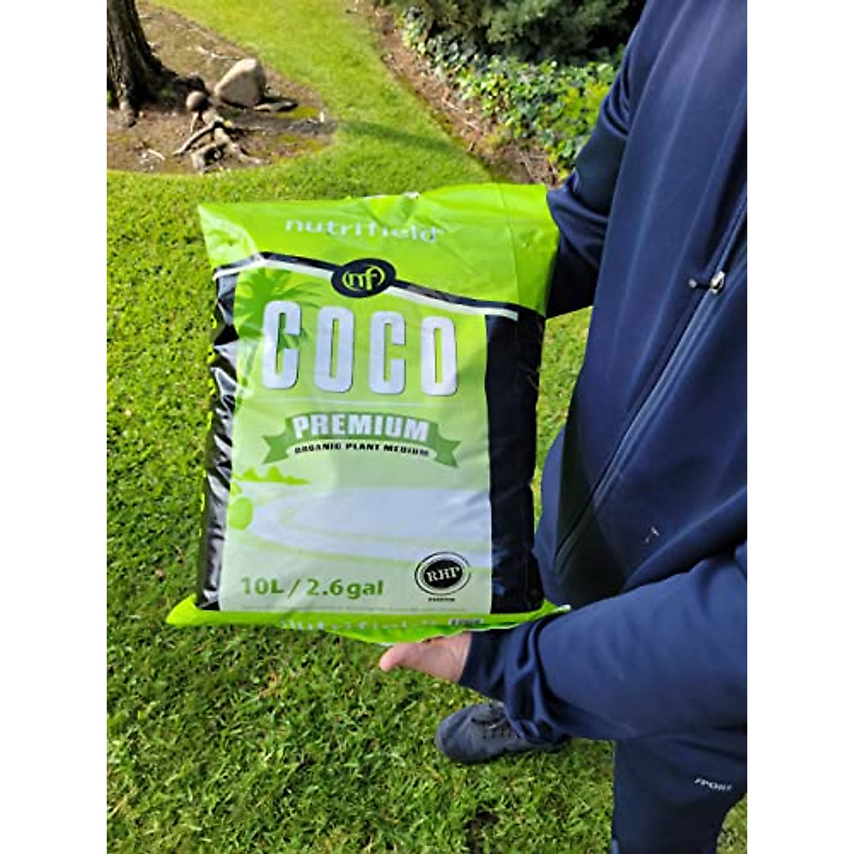 Coco Coir Premium RHP Certified Pre Buffered Pure Organic Coconut Coir Fiber Plant Grow Potting Soil 9 Quarts / 10 Liter / 2.6 Gallon Indoor/Outdoor Flower Vegetable Garden