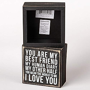 Primitives by Kathy 35169 Box Sign, 3.5" x 3.5", My Other Half , Black