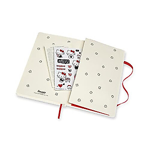 Moleskine Limited Edition Hello Kitty Notebook, Hard Cover, Large (5" x 8.25") Plain/Blank, White, 240 Pages