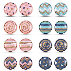 TecUnite 80 Pcs Creative Fashion Push Pins Decorative Thumbtacks for Wall Maps, Photos, Bulletin Board or Cork Boards, 8 Different Patterns(Pink)