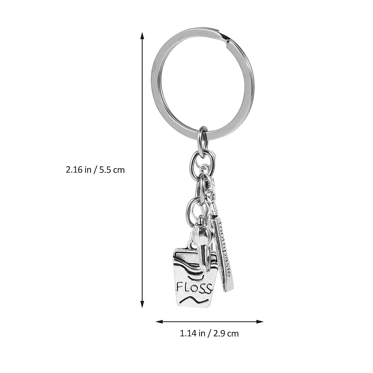 Happyyami Toothbrush Toothpaste Keychain Metal Pendant Key Chain for Birthday Keychain for Kids Children Adults
