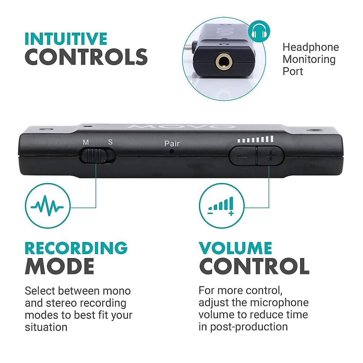 Movo Edge-UC-Duo Wireless Lavalier Microphone System, USB Type-C Compatible, Omnidirectional Lapel Microphones, Dual Channel Select, 1-Year Warranty