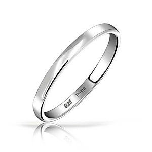 Bling Jewelry Minimalist Simple .925 Sterling Silver Couples Wedding Band Ring Or Thumb Ring For Women For Men 3MM