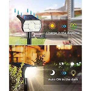 Kaxiida Solar Lights Outdoor Waterproof, 56LEDs Solar Landscape Light, IP67 Adjustable Lights Wall Lights in One, for Gardens Pool Courtyard Driveway-Warm White