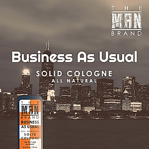 The Man Brand Business As Usual Solid Cologne Balm for men - Natural Men's Cologne - Redefined men's fragrance Wax Cologne, Travel Size Cologne for men - (3/4 oz (Pack of 1), Business As Usual)