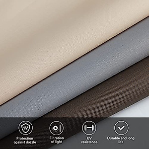 VICLLAX Premium Outdoor Roller Shade PVC Fabric Exterior Roller Shade Crank Operated with Aluminum Protective Valance for Porch Patio Pergola, 8 feet x 8 feet, Light Grey