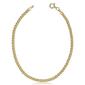 Kooljewelry 10k Yellow Gold Hollow Inner Link Bracelet (2.3 mm, 7 inch)