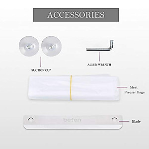 Manual Frozen Meat Slicer, befen Upgraded Stainless Steel Meat Cutter Beef Mutton Roll Food Slicer Slicing Machine for Home Cooking of Hot Pot Shabu Shabu Korean BBQ