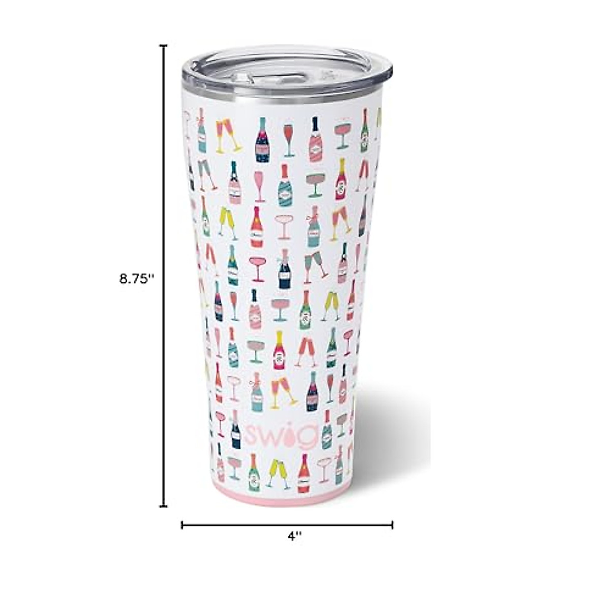 Swig Life 32oz Insulated Tumbler, Travel Coffee Tumbler with Lid, Cup Holder Friendly Travel Coffee Mug, Stainless Steel Thermos with Lid (Pop Fizz)