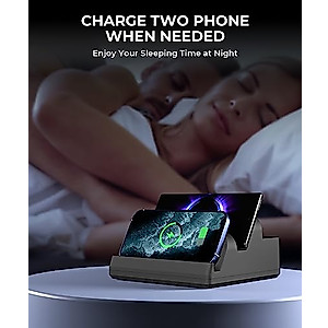 FORYOU Charger Station Wireless Charger Phone with QC/PD Ports, 8 in 1 Fast Charging Pad Wireless Phone Charger for iWatch/Airpods/Samsung/Android/iPhone 14 13 12 for Travel Essentials