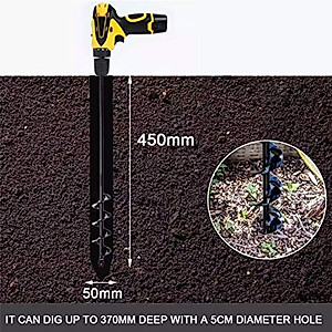 Auger Drill Bit, Auger Post Hole Digger, Auger Drill Bit for Planting 1.5''x18'' (4x45cm) Extended Garden Drill Auger Spiral Long Drill Bit Great Options for Planting 3/8” Hex Dril
