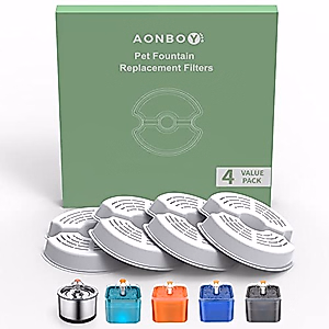 AONBOY Cat Water Fountain Filters, Suitable for AONBOY Pet Fountain,Cat Fountain Filter, Triple Filtration (4 Pieces)