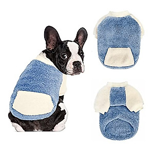 Enjoying Pet Dog Sweater Small Dogs Warm Pullover Coat for Small-Medium Dogs Girls/Boys Soft Doggy Cat Sweatshirt Winter Clothes (XL, Blue)