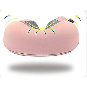 PATINS Inflatable Travel Pillow Neck Cushion for Airplane or Car Travel,Washable Pillowcase U Shaped Office Napping Pillow with Earplugs and Eye Mask for Airplanes Cars Buses Trains Office