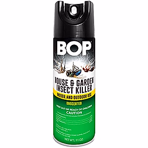 BOP House and Garden Insect Killer 11 oz, Easy to Use Pest Control Spray, Kills Bugs On Contact and Keeps Your Home Insect Free, Indoor/Outdoor Use for Quick Results