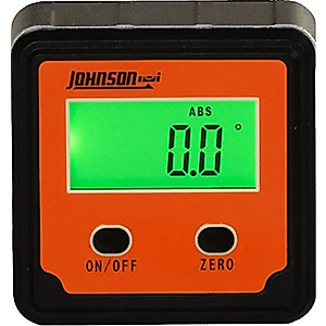 Johnson Level & Tool 1886-0000 Magnetic Digital Angle Locator w/ 2 Buttons, Orange, 1 Locator