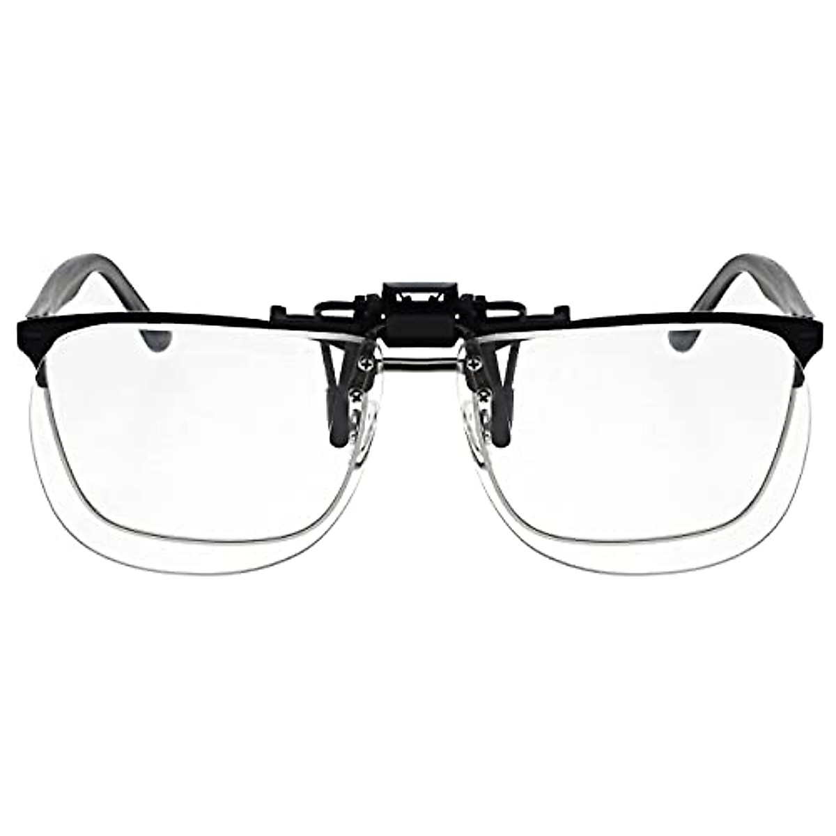 Magna-flip Clip on Flip up Magnifiers, 5.00 Power Converts Distance Glasses and Into Reading and Computer Glasses
