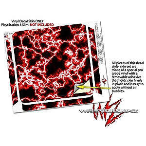 Vinyl Decal Skin Wrap compatible with Sony PlayStation 4 Slim Console Electrify Red (PS4 NOT INCLUDED)