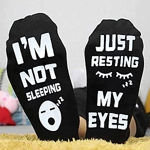 Easter Basket Stuffers for Kids Teenager Dad Mom Men Women, I'm Not Sleeping Just Resting My Eyes Funny Sock