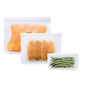 Reusable Silicone Food Storage Bags, Clear, 20 piece bundle