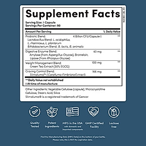 Nucific® Bio-X4 4-in-1 Weight Management Probiotic Supplement, 90 Count.