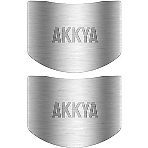 Akkya Finger Guards for Cutting Stainless Steel Finger Protector Kitchen Tool Chef Knife Cutting Finger Guard Knife for Food Chopping Cutting Avoid Hurting 2 Pack