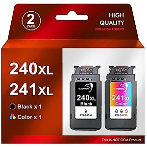240XL 241XL Combo Pack Ink cartridges for Canon PG-240XL CL-241XL for Canon TS5120 MG3620 mg3600 mg3520 TS5120 TS5100 mg3222 mx472 mx470(1 Black, 1 Tri-Color)
