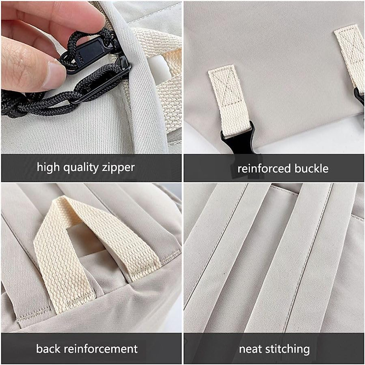 Sqodok Backpack for Teen Boy Girls, Cute Casual Backpack with USB Charging Port, Lightweight Bookbag 15.6'' Laptop Backpack for Middle School High School, Travel Back Pack with Pencil Case, Black