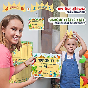 ATHENA FUTURES Potty Training Timer Watch with Flashing Lights and Music Tones and Potty Training Chart for Toddlers - Dinosaur Design
