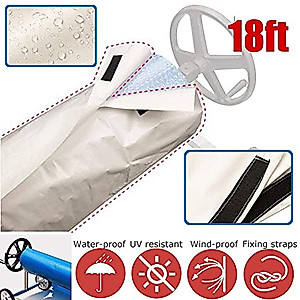 CHENGL Swimming Pool Cover,Waterproof Open air Swimming Pool Roll Cover Protector Ground Swimming Pools Cover for Outdoor Heavy Duty Garden