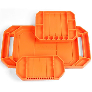 HORUSDY 3PC Large Non-Slip Flexible Tool Tray | Tool Organizer | Tool Storage | Tool Holder | Tool Mats | No Magnets | Grip Mat Tool Mat | of Christmas Day Tools Gift for Men