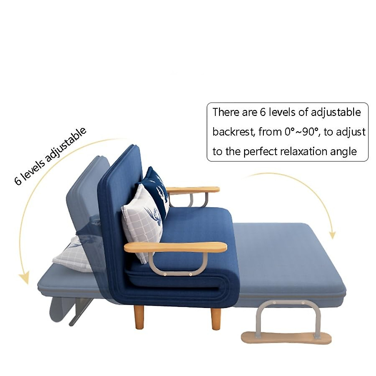 3-in-1 Convertible Sofa Bed Sleeper Chair with Pillow, Folding Versatile Upholstered Armchair,Adjustable Leisure Chaise for Home,Office (Color : D, Size : 100cm)