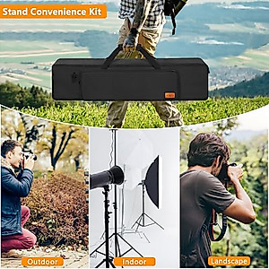 TORIBIO Tripod Carrying Case with Padded Water-resistant 40"x8.2"x8.2"/102x21x21cm Heavy-Duty Multi-Function Tripod Case Bag with Strap,Suit for Lights, Speakers, Cameras, Booms, Microphone Stands