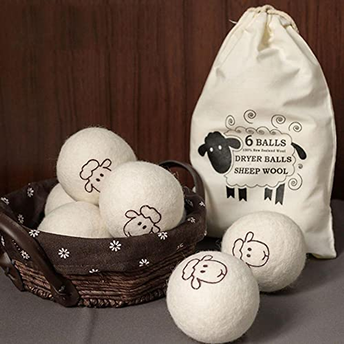 Drying Ball 6Pcs Drying Wool Ball Household Drying Clothes Washer Dryer Anti-Entanglement Special Ball Clothes Drying Ball(Pure White)