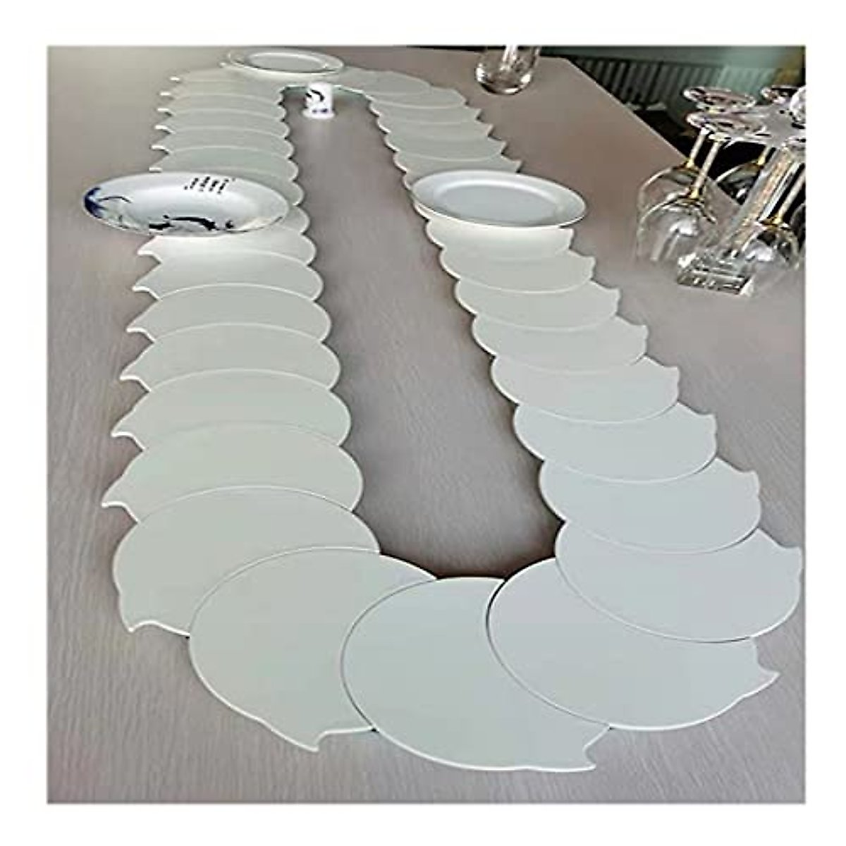 Rotating Party Turntable for Rectangular Tables ABS Material is Easy to Assemble Lazy Susan Modular Design Kitchen Dinner TurningTable Tray L100/120/140/160cm